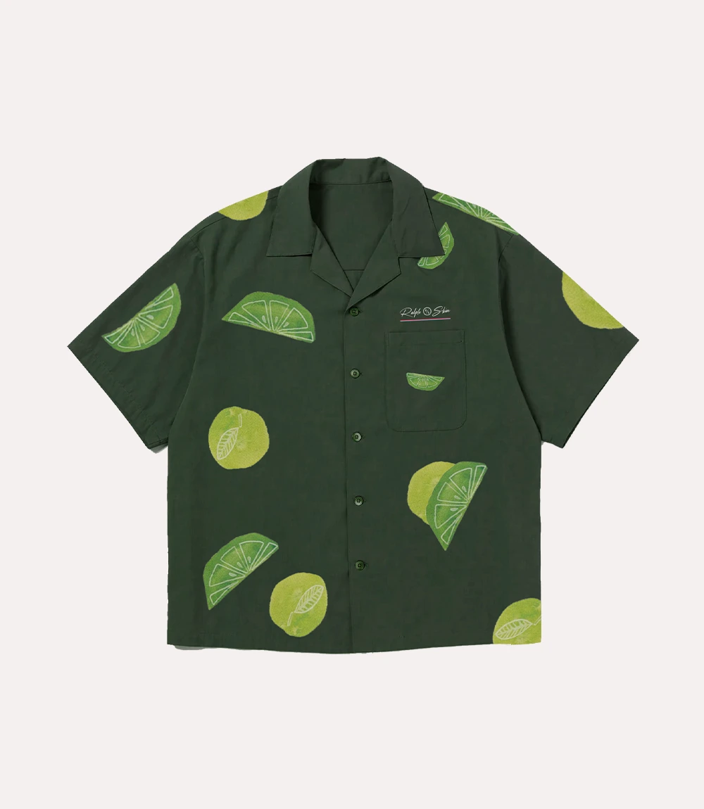 Ralph Skin Lime Print Hawaiian Shirt - In Sizes XS to 2XL